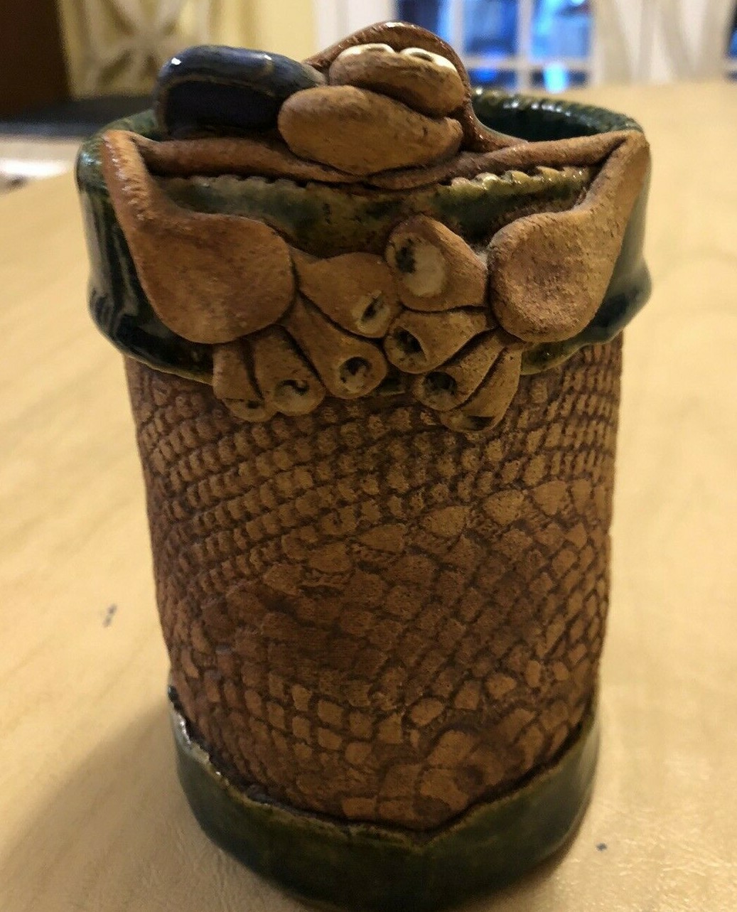 Hand Made Pump Pottery Cup/Mug Kilroy Was Here Peek A Boo Style Hauula ...