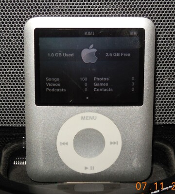 Apple iPod Nano 4GB 3rd Generation Silver Model A1236 Tested Works 160 ...