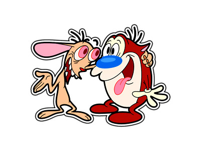 Ren & Stimpy Animated Cartoon Sticker Waterproof Vinyl Decal Die-Cut ...