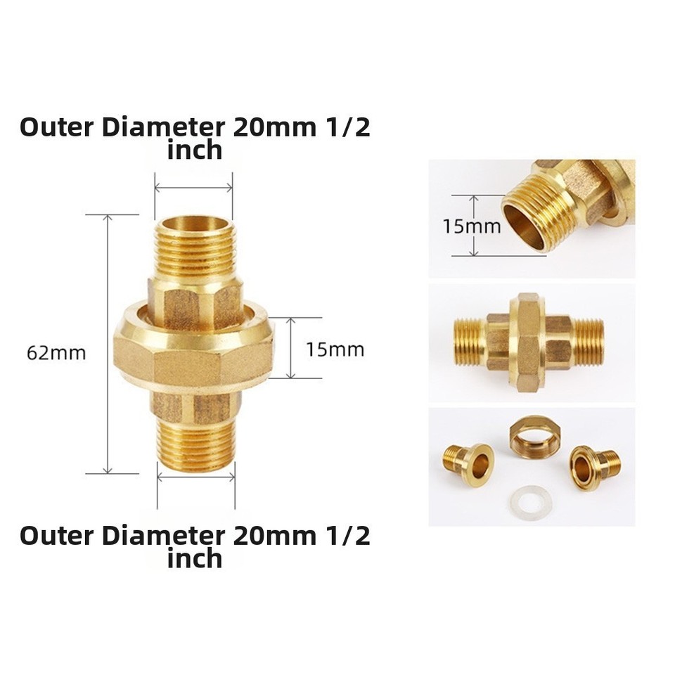 2pcs All Brass Male to Male Connectors for Secure Fluid Transport ...