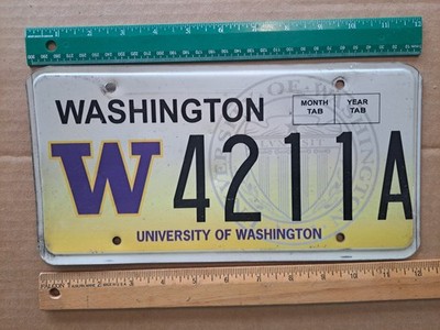 License Plate, Washington, 2018, University of Washington, W 4211 A | eBay