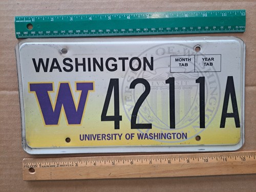 License Plate, Washington, 2018, University of Washington, W 4211 A | eBay