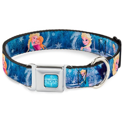 Dog Collar DYEA-FROZEN Logo Full Color Blues Frozen Elsa the Snow Qu ...