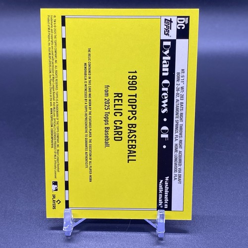 Relic! 🚨2025 Topps Dylan Crews RC 1990 Washington Nationals Rookie ...