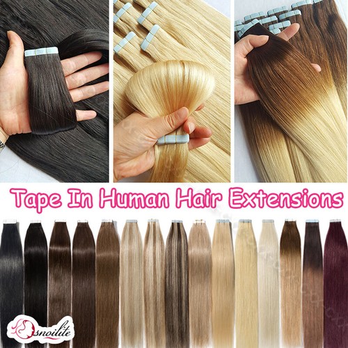 Champagne Blond Russian Tape In Human Hair Extensions Real Remy Skin ...