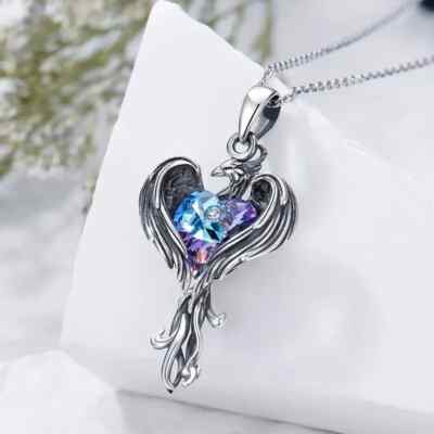 Rainbow Mystical Fire Phoenix Charm Pendant Necklace Jewelry Gift | eBay