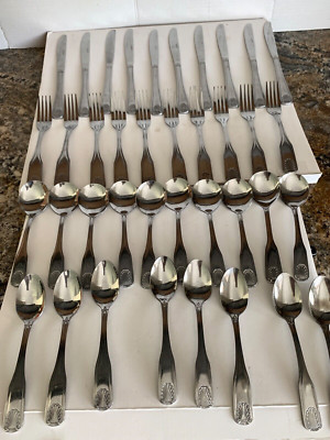 38 pc Swiss made SOLA Cutlery Stainless Steel Flatware Shell Pattern ...
