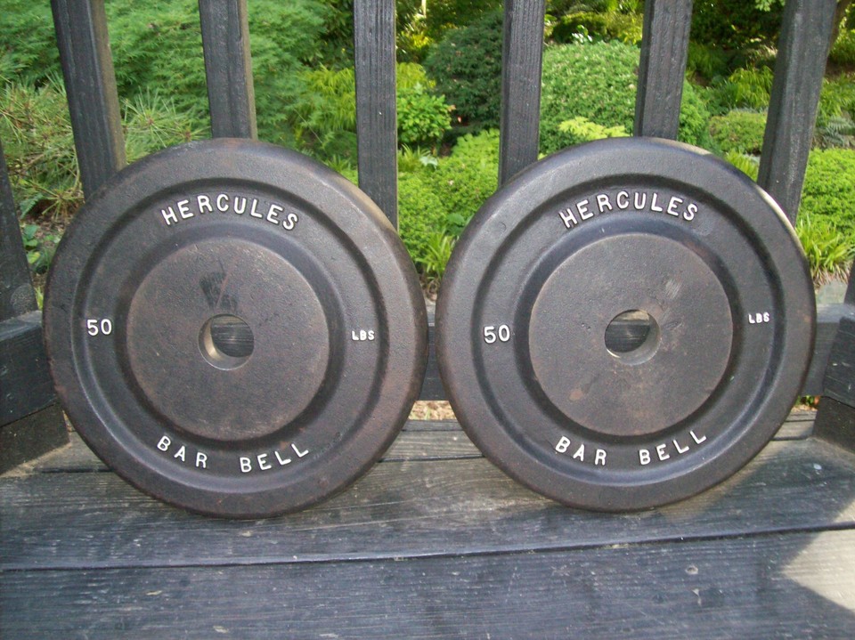 vtg HERCULES BARBELL OLYMPIC 50s BODYBUILDING York STRONGMAN Exercise ...