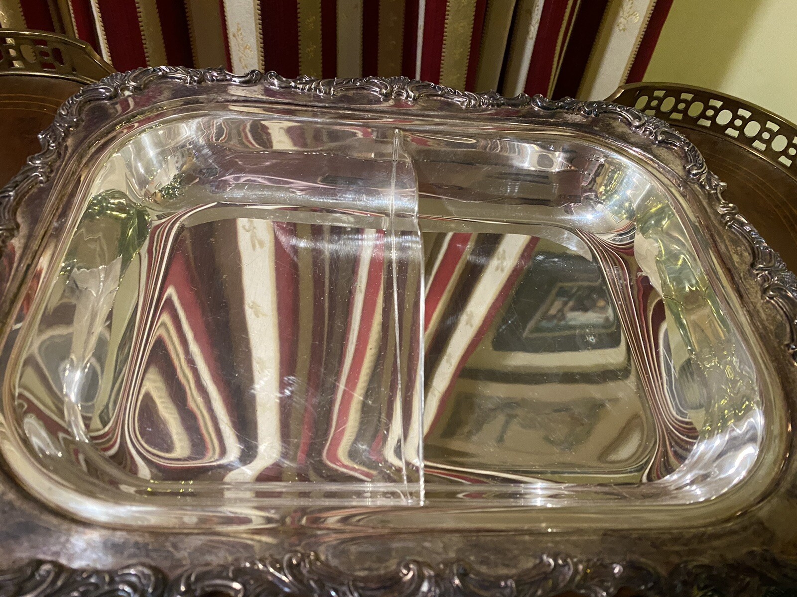 Ascot Sheffield design by Community silver spilt serving tray with lid ...