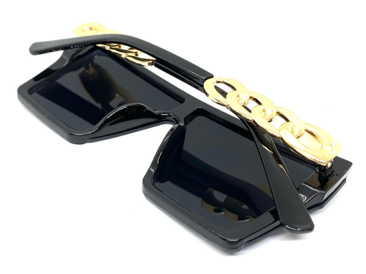 Classy Elegant Modern Contemporary Shield Style SUNGLASSES Black Frame ...