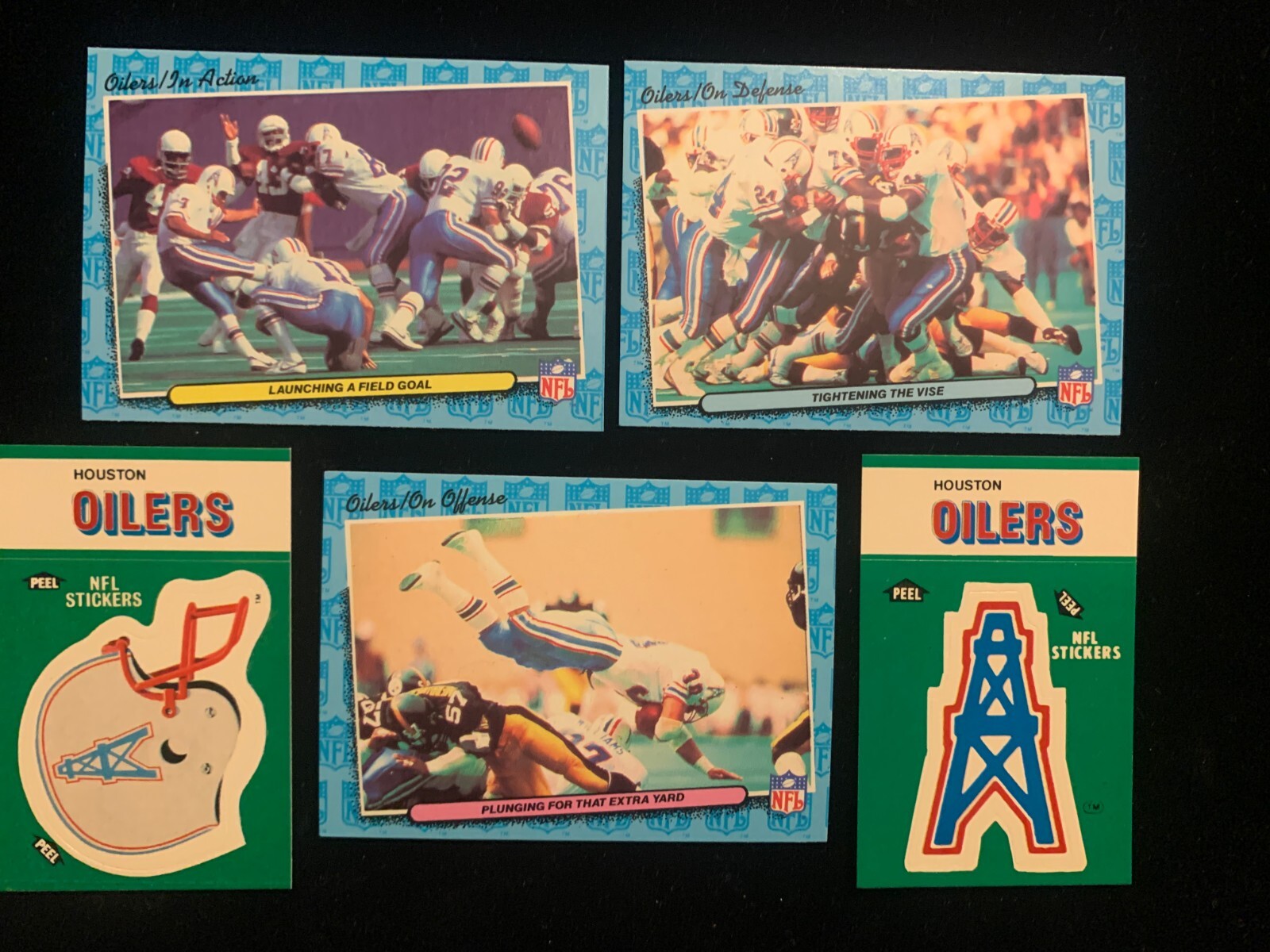 1986 Fleer Football HOUSTON OILERS set (5) w/Stickers Nm/Nm+ | eBay