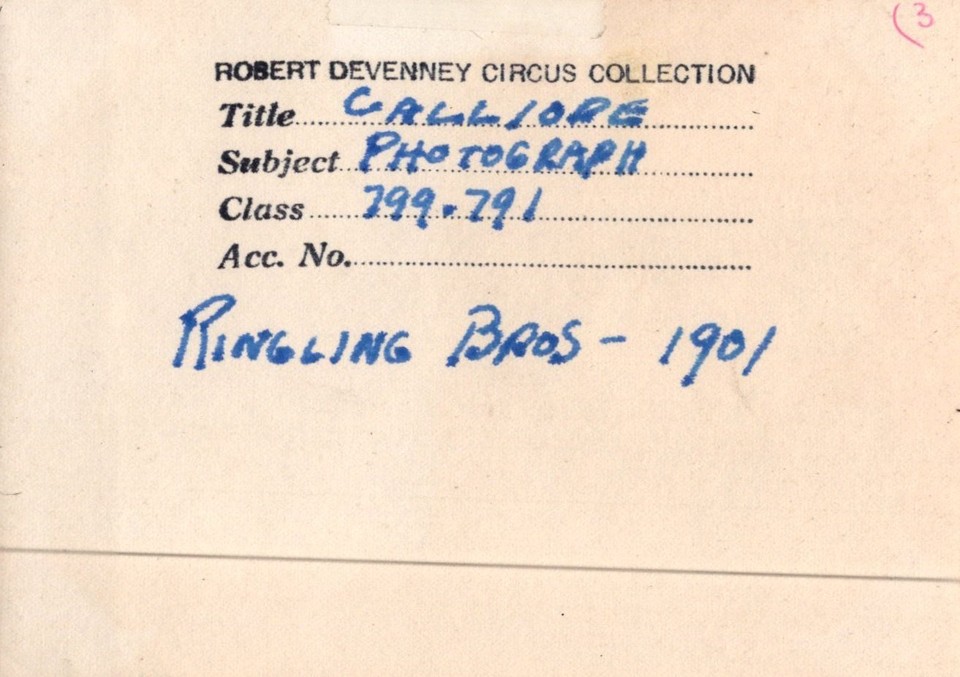 Ringling Bros Circus 1901 Calliope Wagon Band Vintage RBBB Original ...