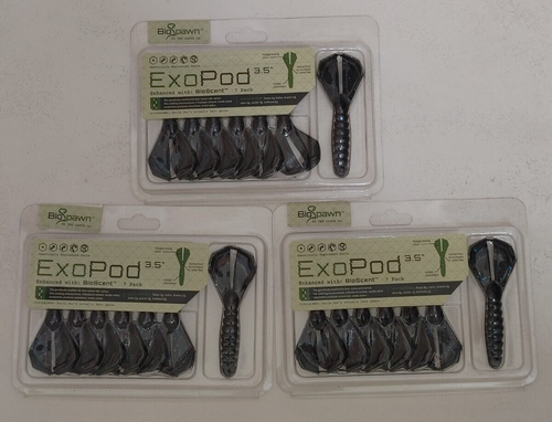 (3) Bio Spawn ExoPod 3.5" Bioscent Plastic Fishing Jig Lures Lot of 3 Packs | eBay
