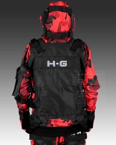 Men's Techwear Red Camouflage Jacket Vest fleece Pullover Hoodie B.H.V ...
