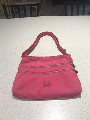 KIPLING Pink Nylon ALVAR CROSSBODY BAG TRIPLE ZIP Purse Messenger ...