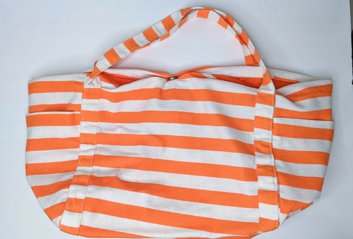 Tote Weekend Bag Ocean Pacific Orange White Stripes Purse Cotton Surfer ...