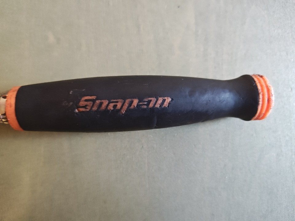 snap-on tools 3/8" drive ratchet long handle orange soft grip fixed ...