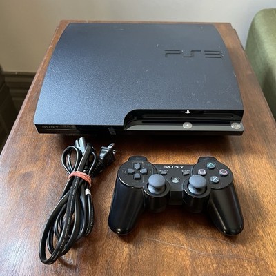 Sony PlayStation 3 Slim CECH-2001B 250GB Black + Power + Controller ...