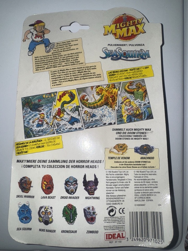 Mighty Max Sea Squirm Horror Heads Playset-SEALED!!!!!! (Foreign Card ...