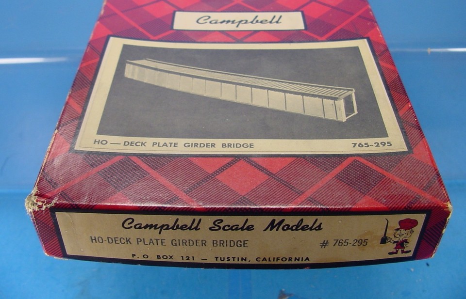 HO CAMPBELL SCALE MODELS 765 DECK PLATE GIRDER BRIDGE KIT MISSING TIES ...