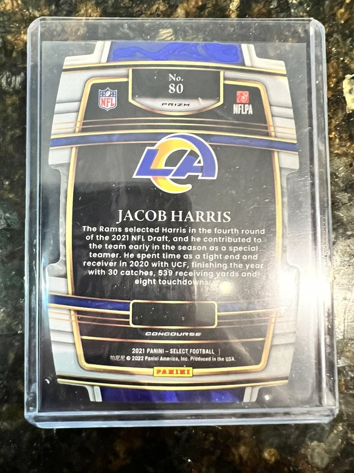 2021 PANINI SELECT FOOTBALL JACOB HARRIS ROOKIE DIE-CUT #80 LA RAMS | eBay