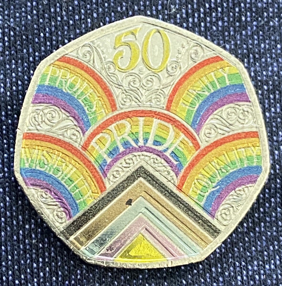 Brand New Pride 🌈 50p 2022 Coin Uncirculated Uk 🇬🇧 Rare Collectible ...