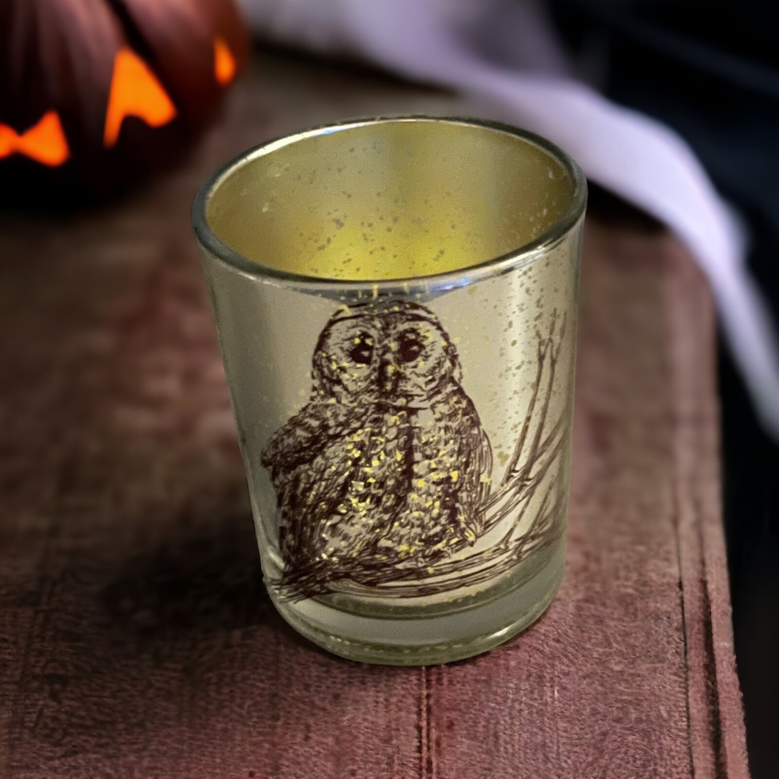 Tealight Holder Woodland Owl Glass PartyLite *DISCONTINUED* BNIB ...