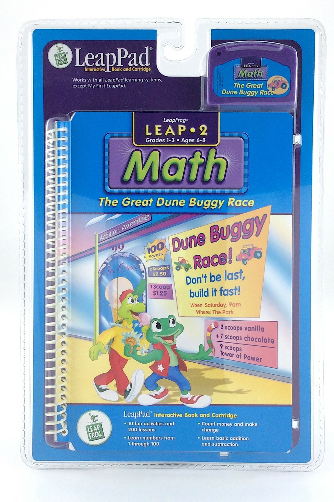 2001 LeapPad LeapFrog Math 2 Great Dune Buggy Race Book Game Sealed New ...