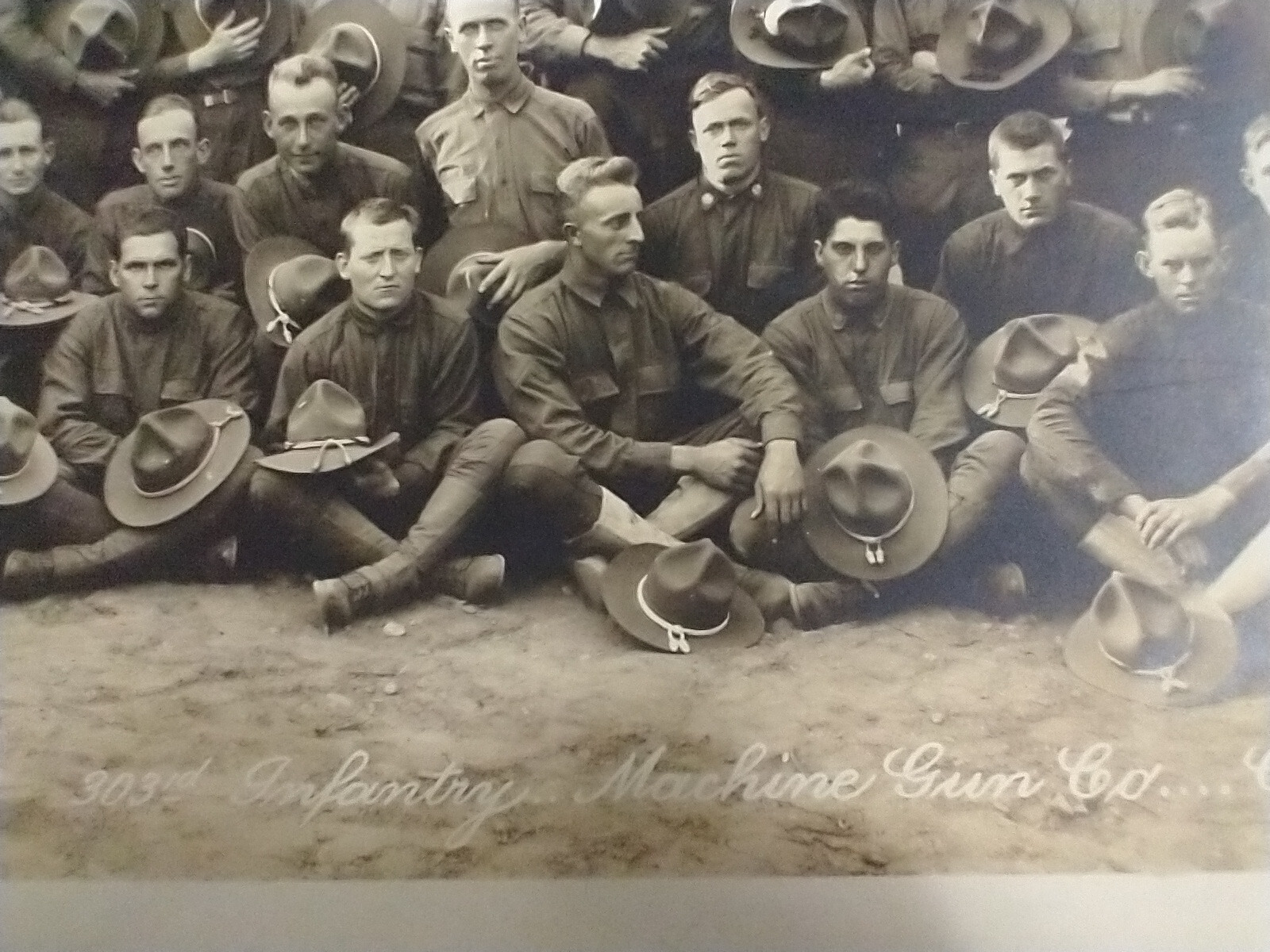 303 RD INFANTRY MACHINE GUN CO.CAMP DEVENS MA JUNE 1918 YARD LONG PHOTO ...
