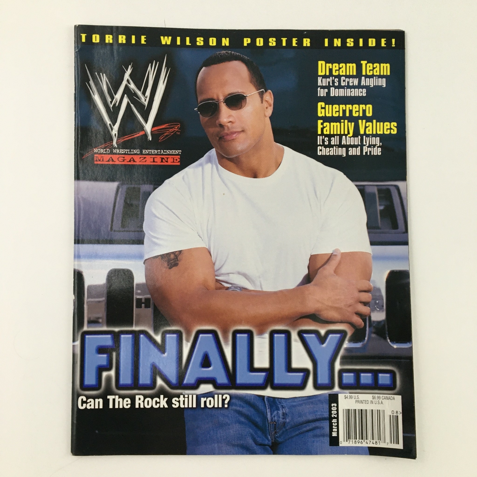 WWE Magazine March 2003 The Rock, Dawn Marie, Torrie Wilson, No Label w ...