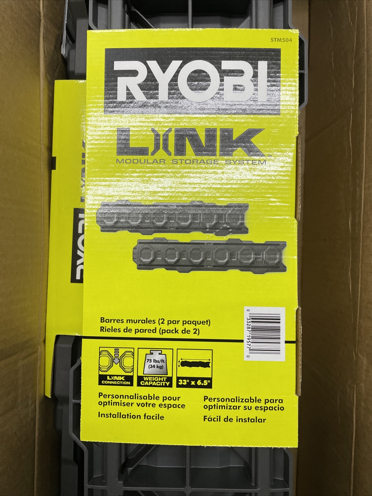 Ryobi STM504 Link Wall Rails (2-Pack) 75 Lb. Per Linear Foot Weight ...