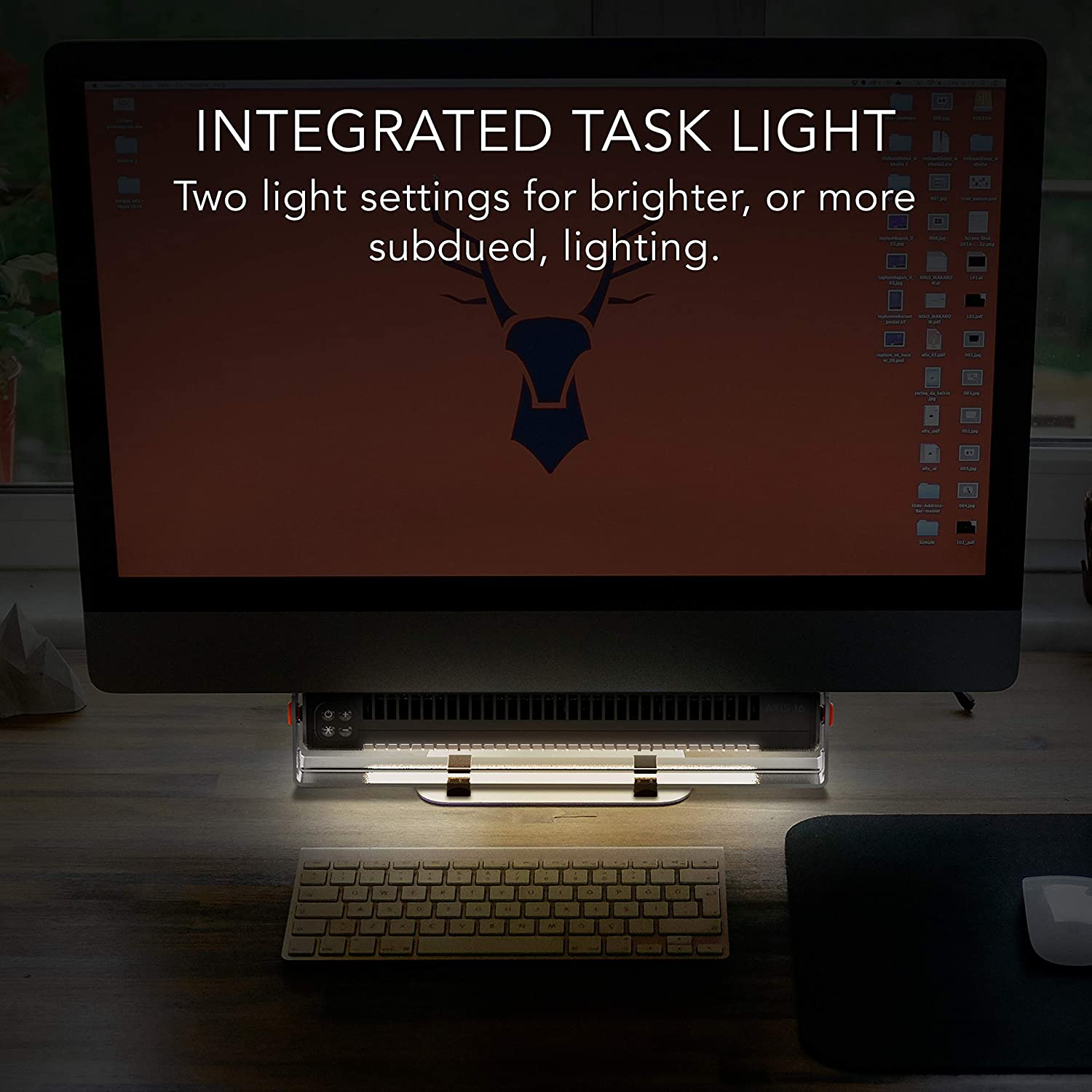 Sharper Image AXIS 16 Airbar Tower Desk Fan with Task Light, Full-Range ...