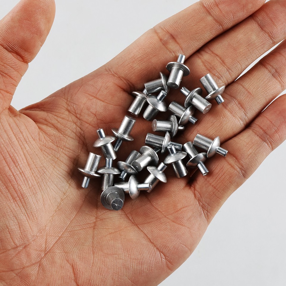 100/200Pcs Round Head Rivet Set Reusable Aluminum Core Rivet Hammer ...
