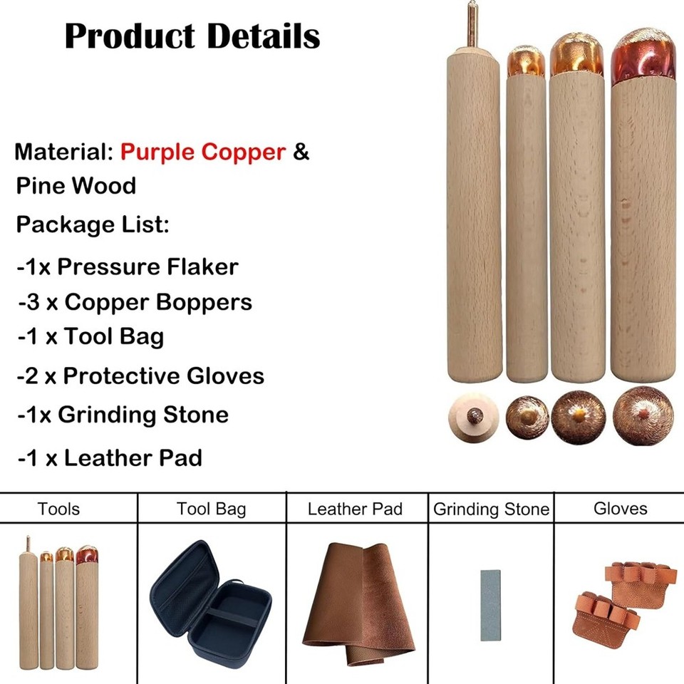 Knapping Tools Kit Obsidian Crafting Tool, Dragon Crystal Stone Age ...