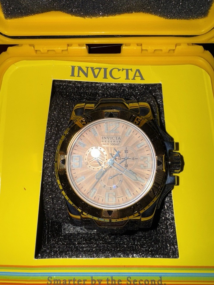 Invicta Men's Excursion Reserve SWISS MADE Chronograph Rose Dial Watch ...
