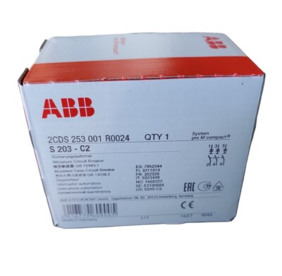 1pc new ABB S203-C2 Miniature Circuit Breaker, 2CDS253001R0024 | eBay