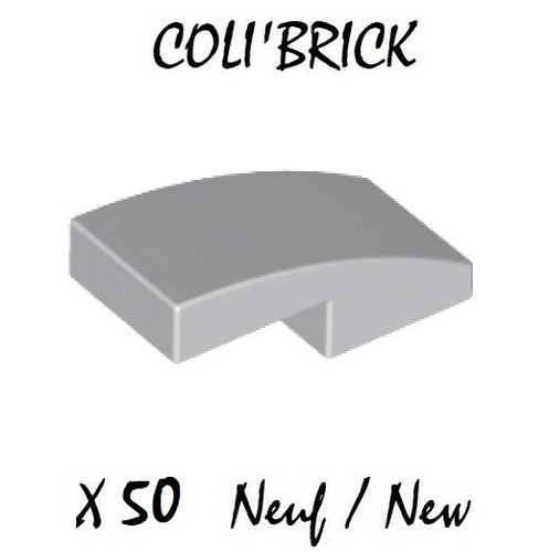 LEGO 11477 - 50x Brick Curved Slope Curved 2x1 no Studs - Light B. Gray ...