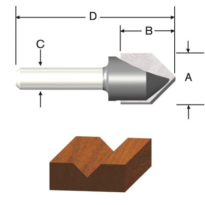 Vermont American 1/2" 60Deg V Router Bit | eBay