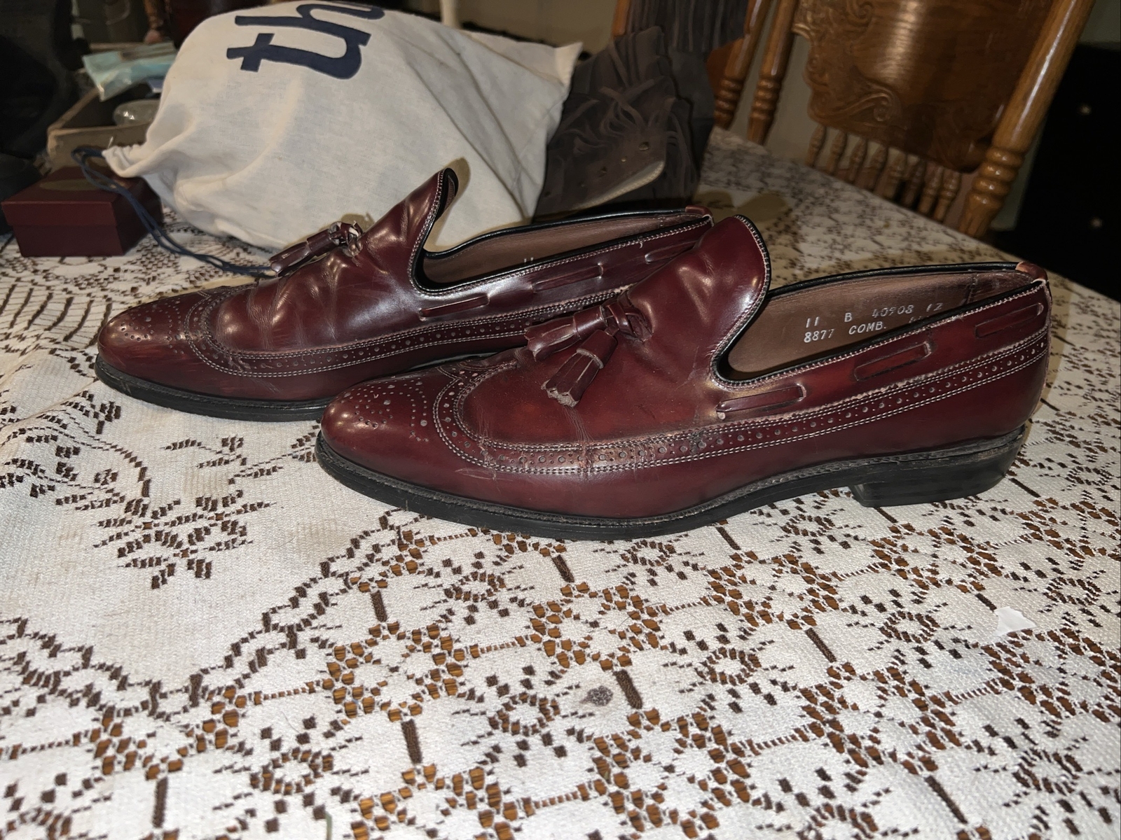 Allen Edmonds Berwick Brown Leather Wingtip Tassel Loafer Men's Shoes ...