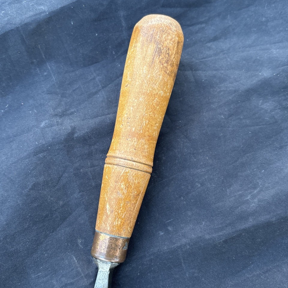 BUCK BROTHERS 7/8" Gouge Chisel Wood Handle with Brass Base VINTAGE ...