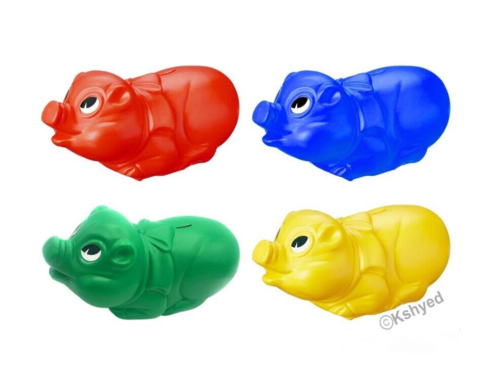 11" Plastic Piggy Banks Saving Money The Fun Way Tuff Pigs, Assorted ...