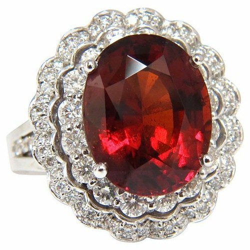 Lab-Created Ruby CZ Ring 925 Sterling Silver Handmade Halo Set Jewelry ...