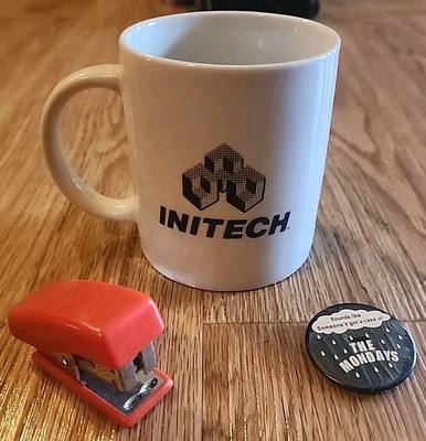 Office Space Initech Coffee Mug, Red Mini Stapler, & Pinback Lot | eBay