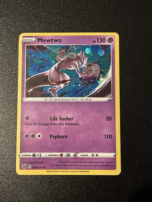 Pokemon Card Mewtwo Brilliant Stars Cosmo Holo Rare 056/172 Near Mint ...