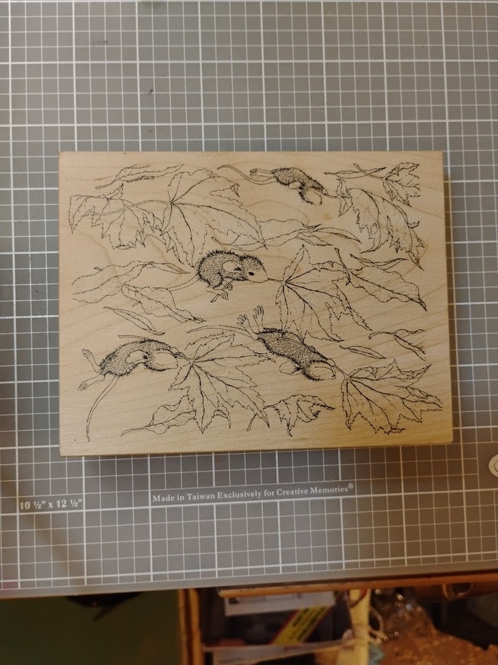 House Mouse Fall Commuters Wood Mounted Rubber Stamp Autumn | eBay