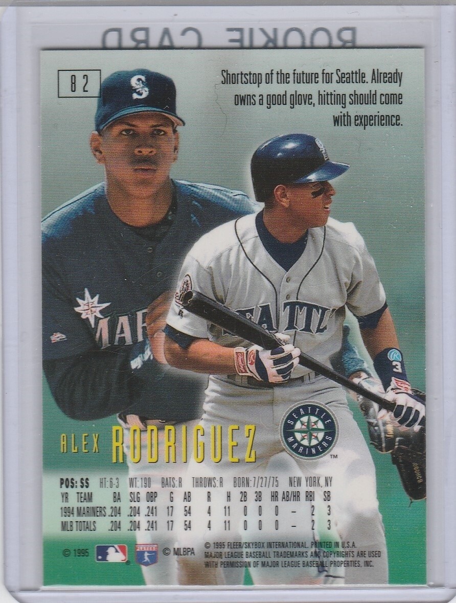 ALEX RODRIGUEZ E-motion AROD ROOKIE CARD Seattle Mariners BASEBALL RC ...