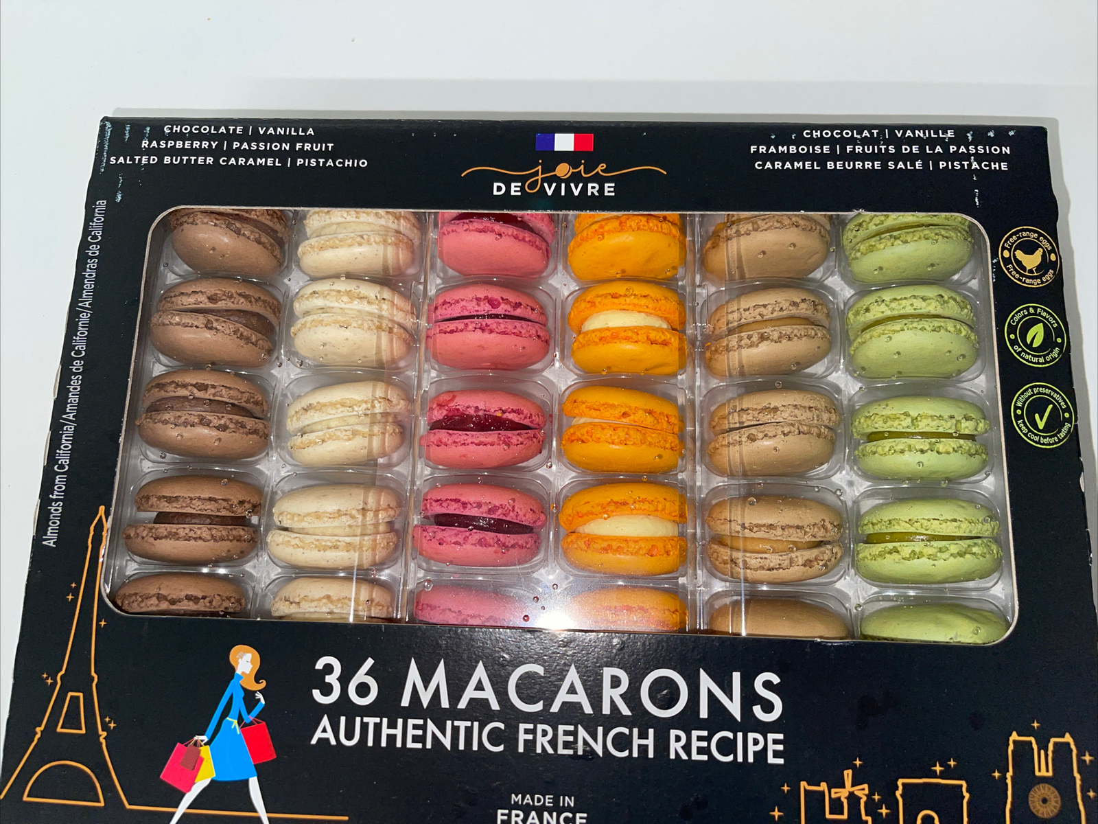 Authentic Imported French Macarons 395g 6 Flavours , 36 Macaroons ...