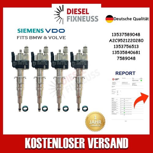 4x Injector Injection Valve VDO 13537589048 13537565137 N43 N53 BMW ...