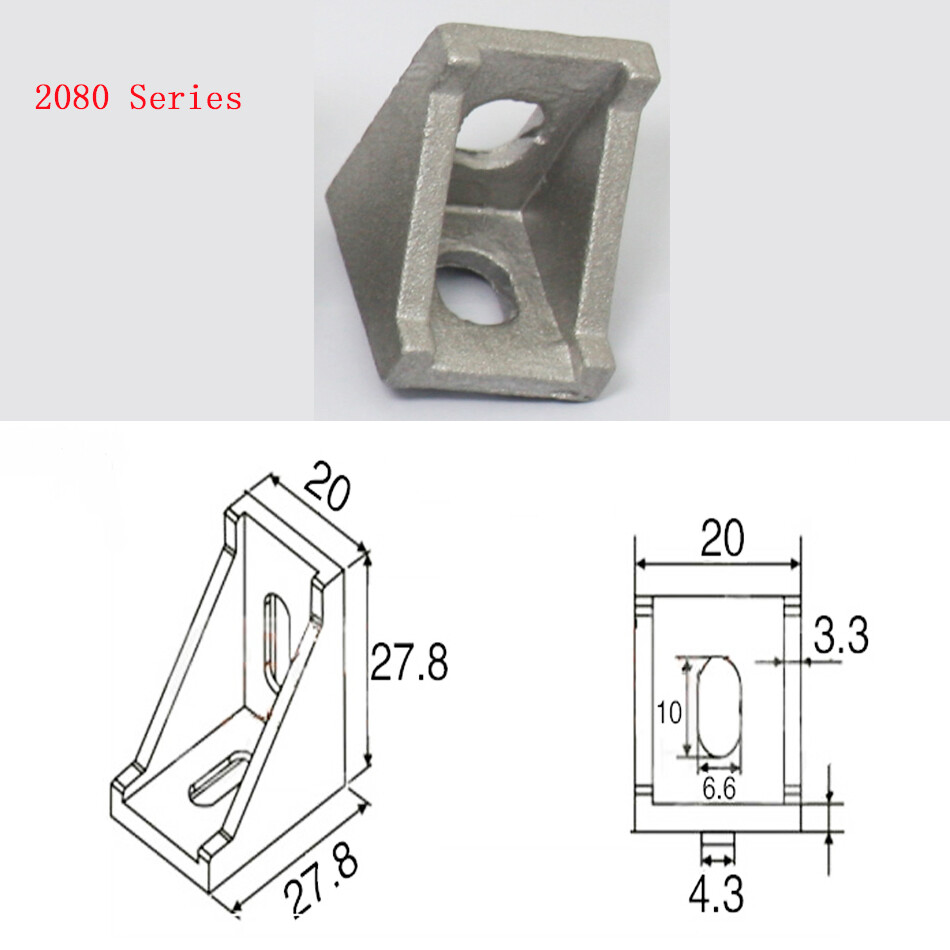 10/20PCS Corner Right Brace L Shape Aluminum Angle Bracket Profile T ...