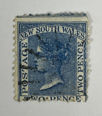 British New South Wales Two Pence Stamp - Queen Victoria Blue (Used ...